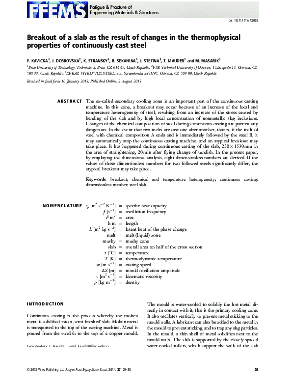 (PDF) Breakout of a slab as the result of changes in the thermophysical ...