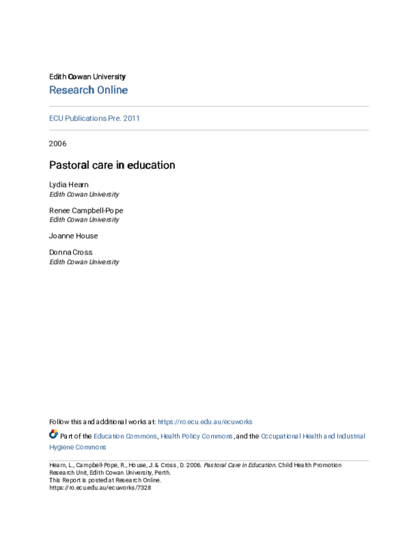 (PDF) Pastoral care in education