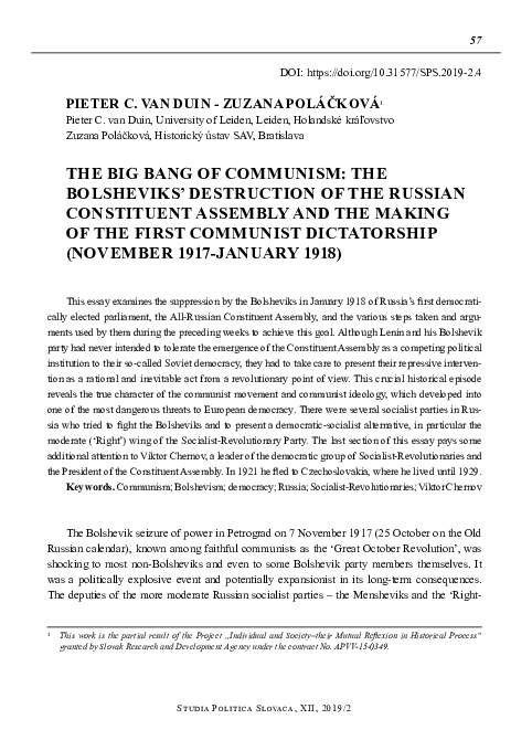 (PDF) The big bang of communism: The Bolsheviks’ destruction of the ...