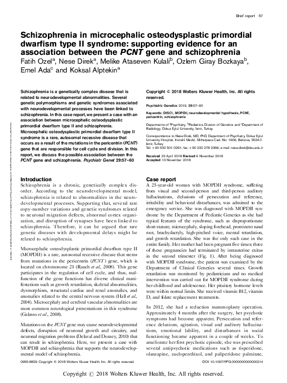 (PDF) Schizophrenia in microcephalic osteodysplastic primordial ...