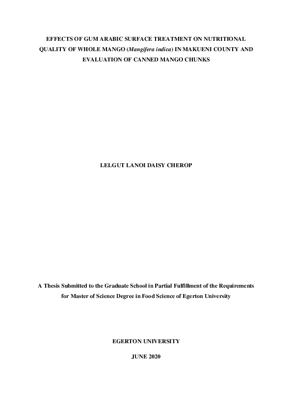 (PDF) EFFECTS OF GUM ARABIC SURFACE TREATMENT ON NUTRITIONAL QUALITY OF ...