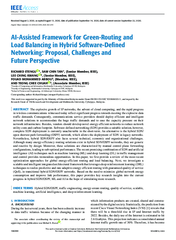 (PDF) AI-Assisted Framework for Green-Routing and Load Balancing in Hybrid Software-Defined ...
