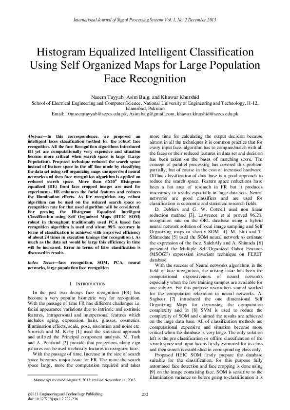 (PDF) Histogram Equalized Intelligent Classification Using Self Organized Maps for Large ...