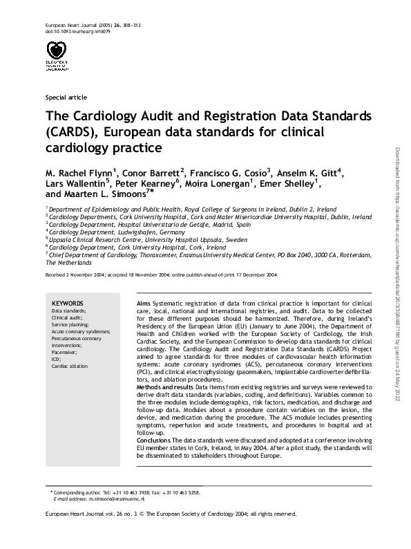 (PDF) The Cardiology Audit and Registration Data Standards (CARDS ...