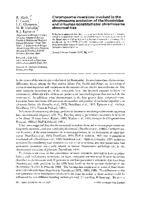 (PDF) Chromosome inversions involved in the chromosome evolution of the ...