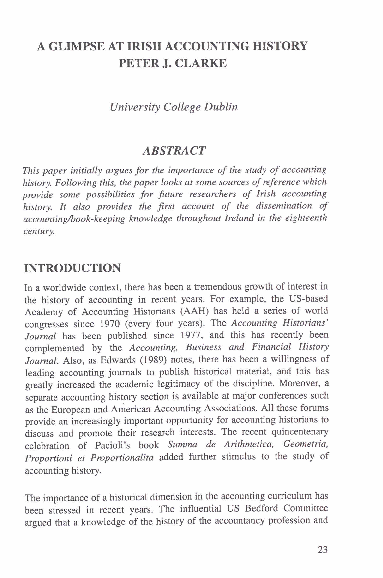 (PDF) A Glimpse at Irish Accounting History