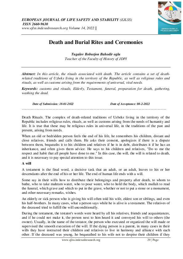 (PDF) Death and Burial Rites and Ceremonies