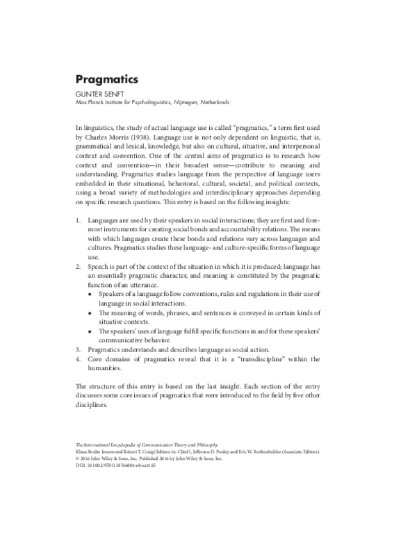 (PDF) Pragmatics