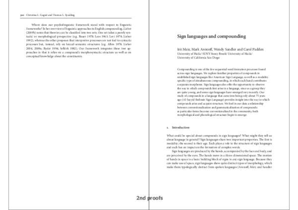 (PDF) Sign languages and compounding