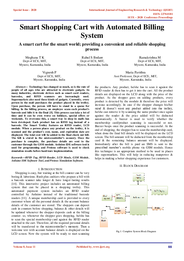 (PDF) Smart Shopping Cart with Automated Billing System
