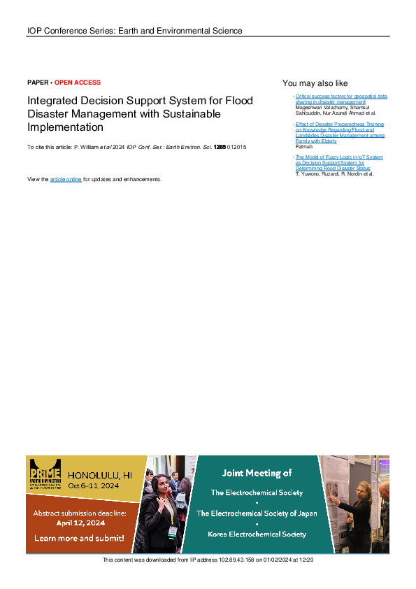 (PDF) Integrated Decision Support System for Flood Disaster Management ...