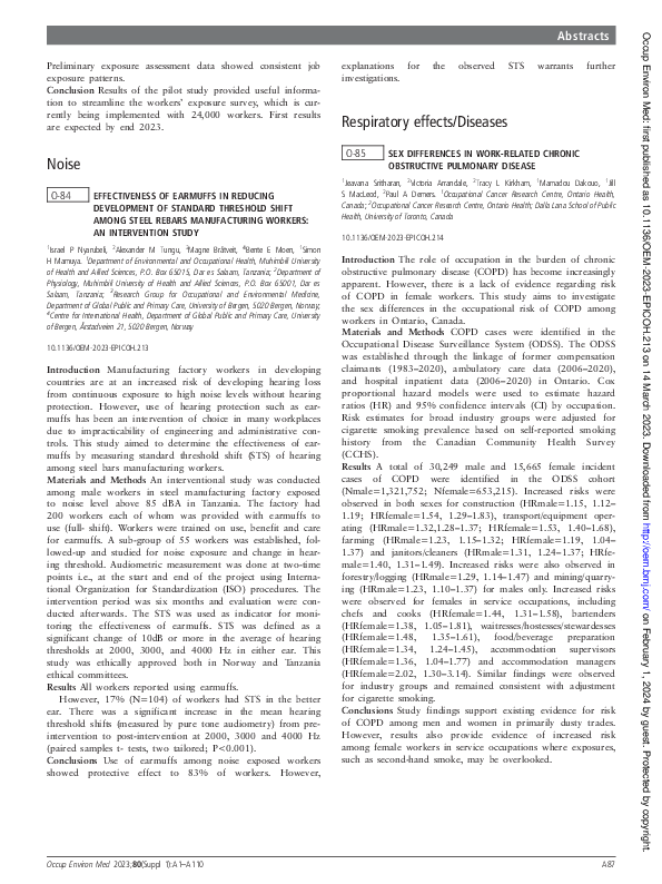 (PDF) O-84 Effectiveness of earmuffs in reducing development of ...