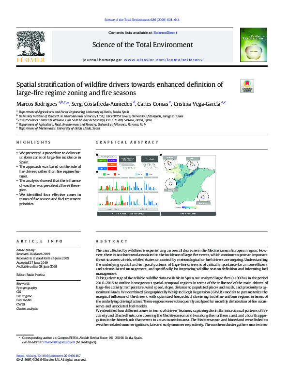 (PDF) Spatial stratification of wildfire drivers towards enhanced ...