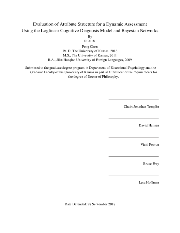 (PDF) Evaluation of Attribute Structure for a Dynamic Assessment Using the Loglinear Cognitive ...