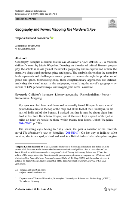 (PDF) Geography and Power: Mapping The Murderer’s Ape