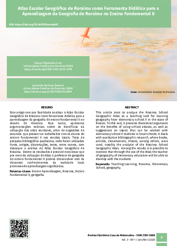 (PDF) Atlas Escolar Geográfico de Roraima como Ferramenta Didática para a Aprendizagem da ...