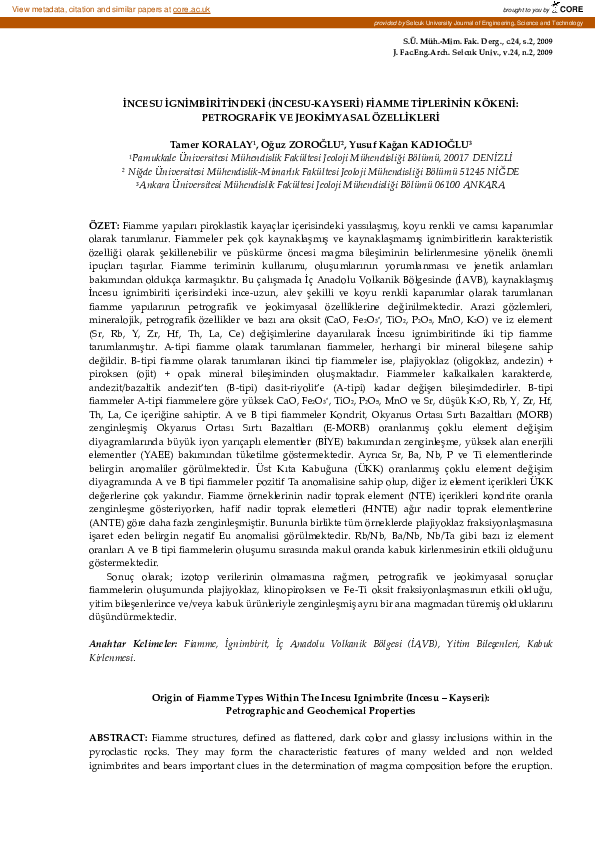 (PDF) İncesu İgni̇mbi̇ri̇ti̇ndeki̇ (İncesu-Kayseri̇) Fi̇amme ...