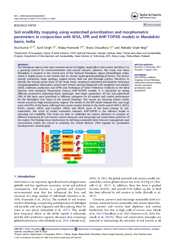 (PDF) Soil erodibility mapping using watershed prioritization and ...