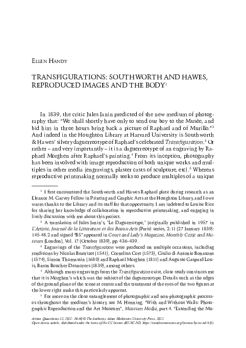 (PDF) Transfiguration: Southworth and Hawes, Reproduced Images and Body ...