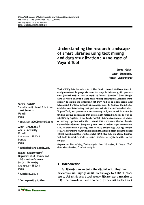 (PDF) Understanding the research landscape of smart libraries using text mining and data ...