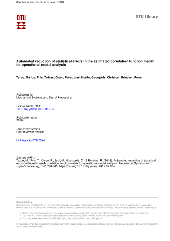 (PDF) Automated Bias Error Reduction in Modal Analysis Correlation Matrix