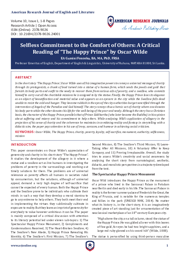(PDF) Selfless Commitment to the Comfort of Others: A Critical Reading ...