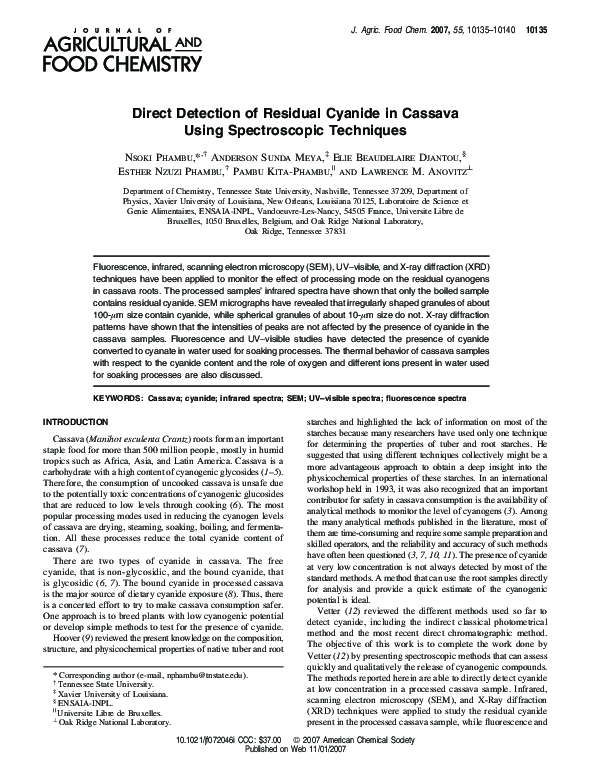 (PDF) Direct Detection of Residual Cyanide in Cassava Using ...
