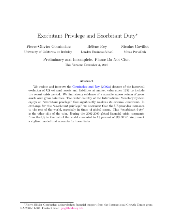(PDF) Exorbitant privilege and exorbitant duty