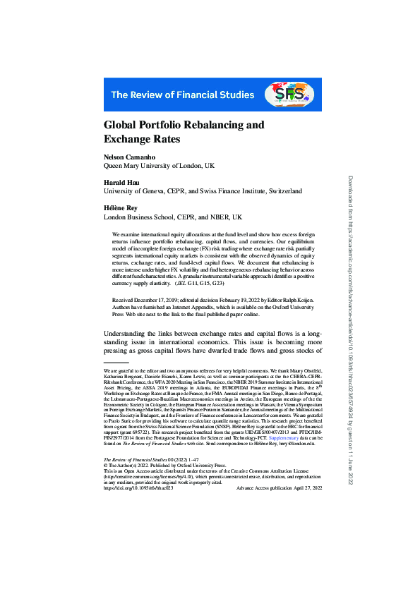 (PDF) Global Portfolio Rebalancing and Exchange Rates