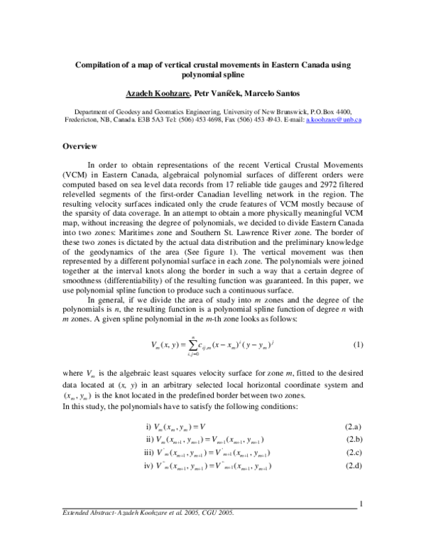 (PDF) Compilation of a map of vertical crustal movements in Eastern ...