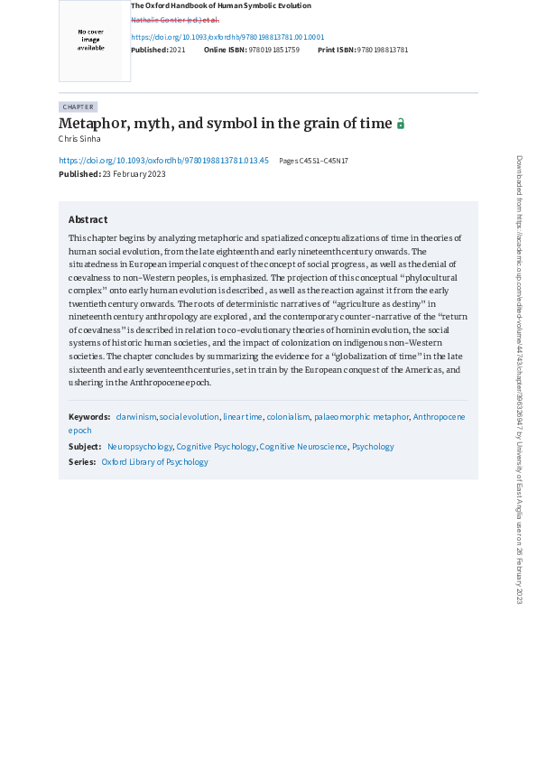 (PDF) Metaphor, myth and symbol in the grain of time