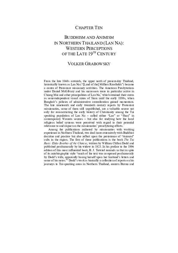 (PDF) BUDDHISM AND ANIMISM IN NORTHERN THAILAND (LAN NA): WESTERN ...