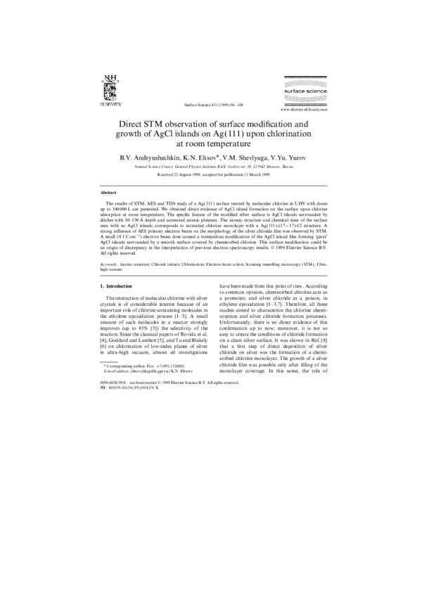 (PDF) Direct STM observation of surface modification and growth of AgCl ...