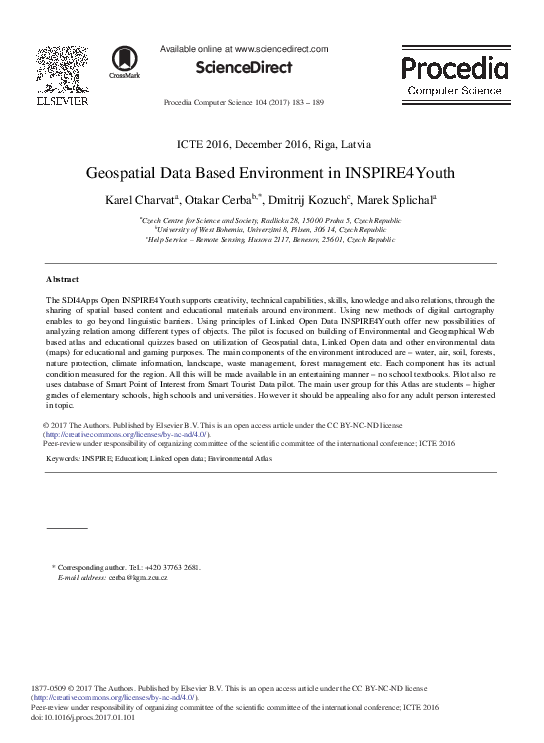 Pdf Geospatial Data Based Environment In Inspire4youth 2916