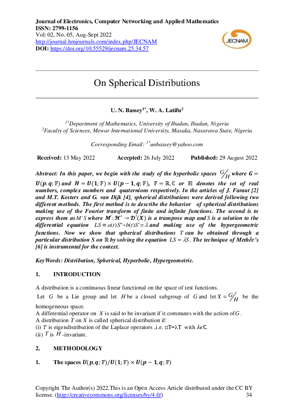 Pdf On Spherical Distributions