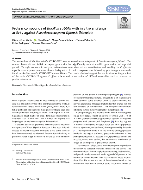 (PDF) Protein compounds of Bacillus subtilis with in vitro antifungal ...