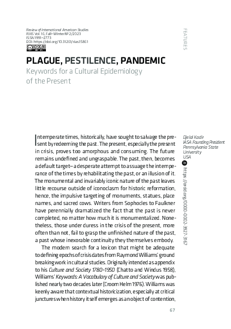 (PDF) PLAGUE, PESTILENCE, PANDEMIC