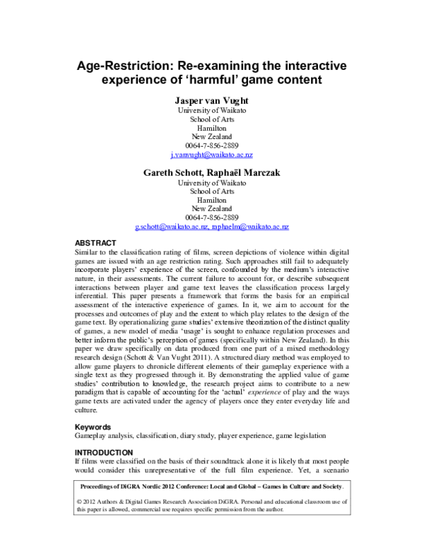 (PDF) Age-Restriction: Re-examining the interactive experience of ...