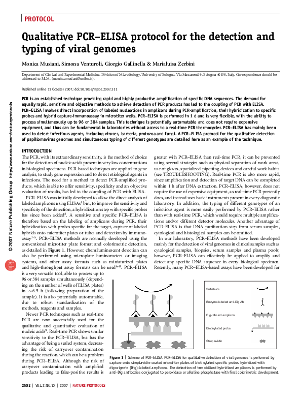 (PDF) Qualitative PCR–ELISA protocol for the detection and typing of ...