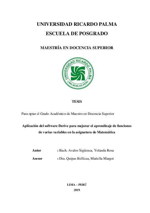 (PDF) Aplicación del software Derive para mejorar el aprendizaje de ...