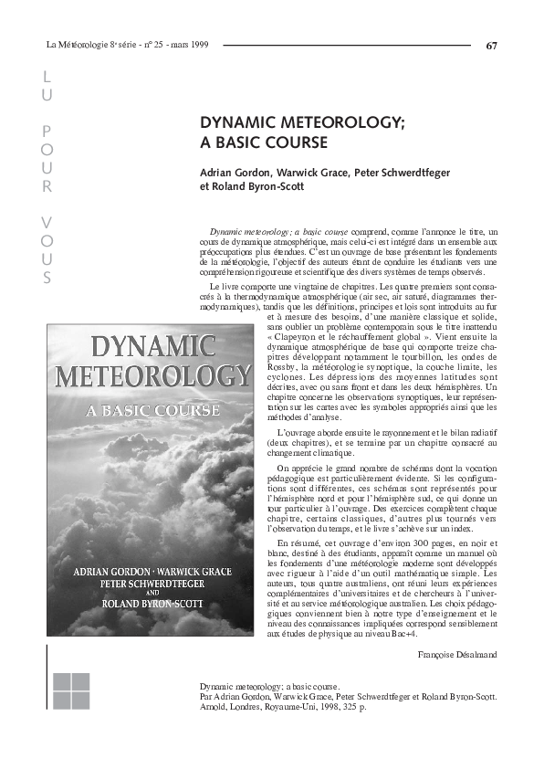 (PDF) Dynamic meteorology; a basic course