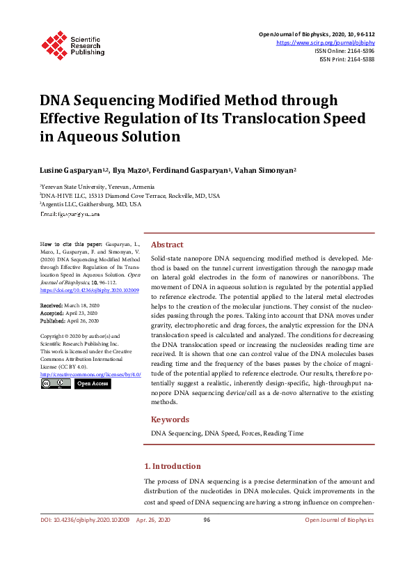 (PDF) DNA Sequencing Modified Method through Effective Regulation of ...