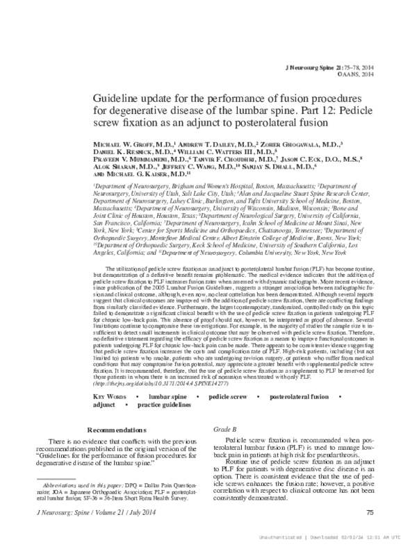 (PDF) Guidelines for the performance of fusion procedures for ...
