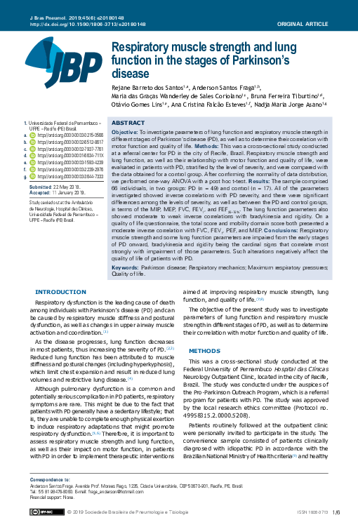 (PDF) Respiratory muscle strength and lung function in the stages of ...