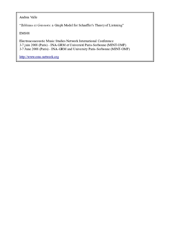 (PDF) Tableaux et Gravures: a Graph Model for Schaeffer’s Theory of ...