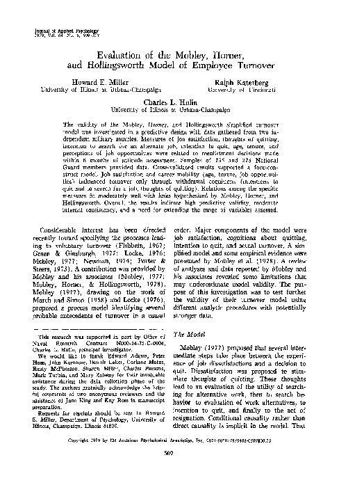 (PDF) Evaluation of the Mobley, Horner, and Hollingsworth model of ...