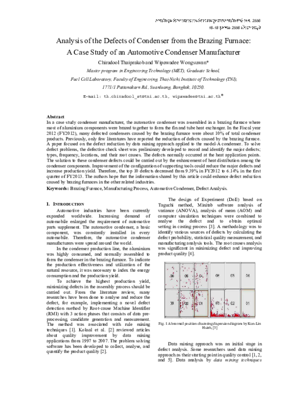 (PDF) Analysis of the Defects of Condenser from the Brazing Furnace : A ...