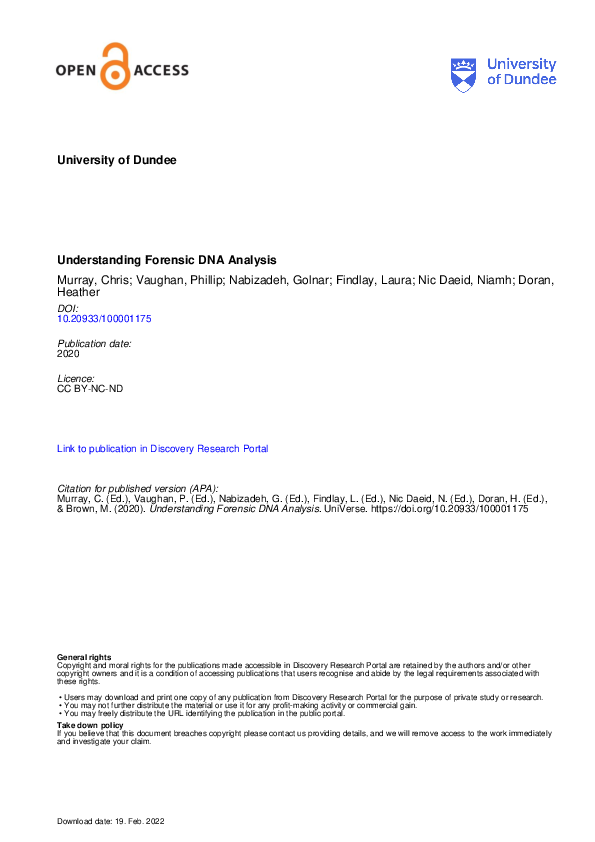 (PDF) Understanding Forensic DNA Analyis