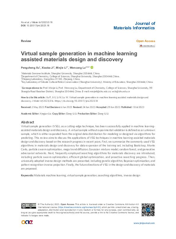 (PDF) Virtual sample generation in machine learning assisted materials ...