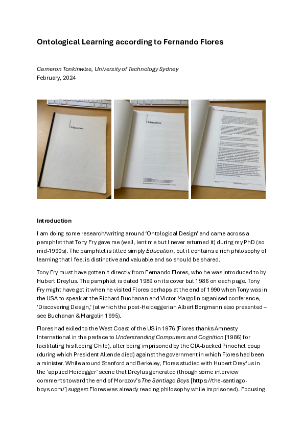 (PDF) Ontological Learning according to Fernando Flores